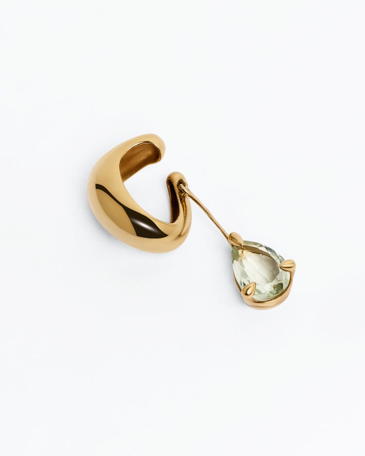 Blown Drop Alien Green Amethyst Ear Cuff – Gold Vermeil – ALAN CROCETTI